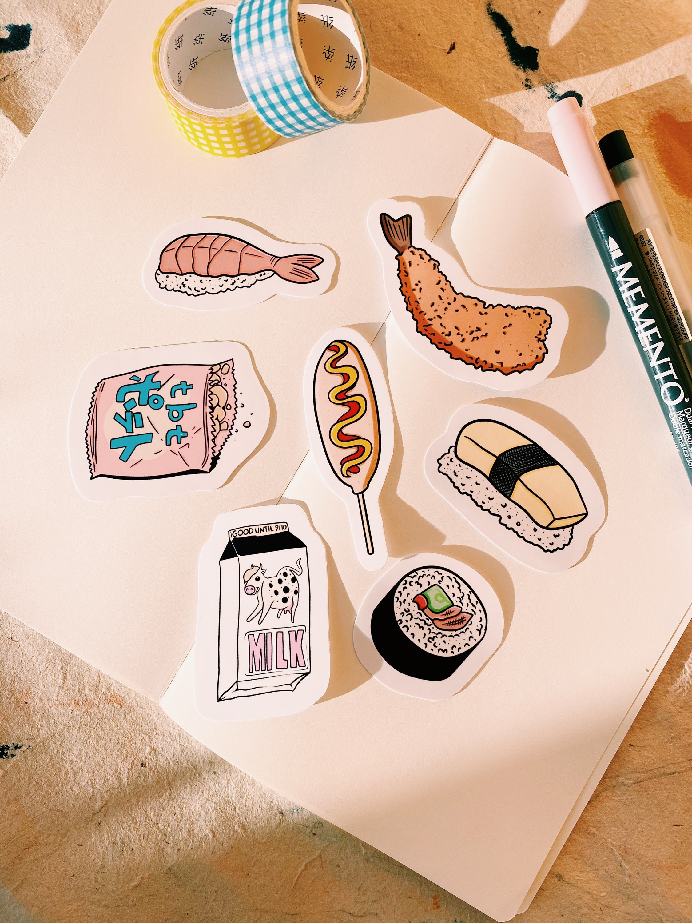 Manga/anime Food Matte Vinyl Sticker Pack X7. Manga & Anime - Etsy UK