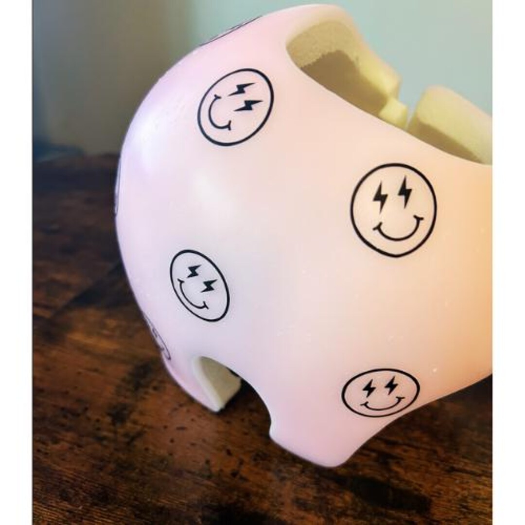 Lightning Bolt Smiley Face Cranial Helmet Decals - Etsy