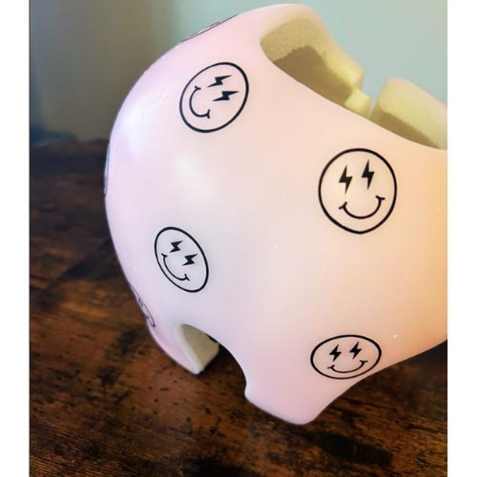 Lightning Bolt Smiley Face Cranial Helmet Decals - Etsy