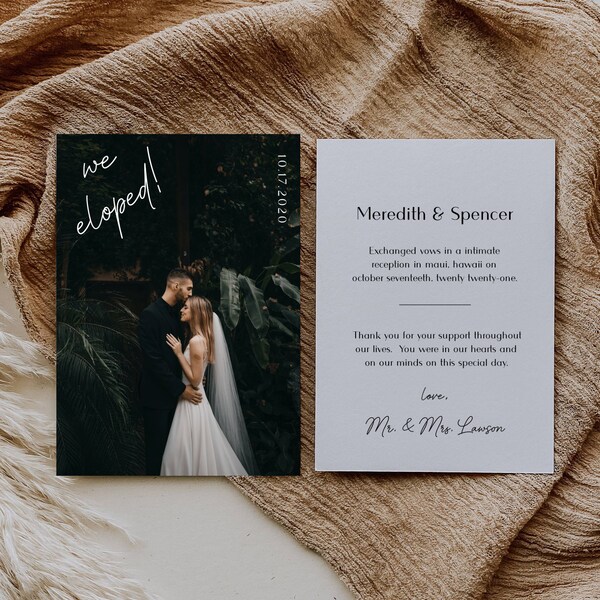 Elopement Announcement - Etsy