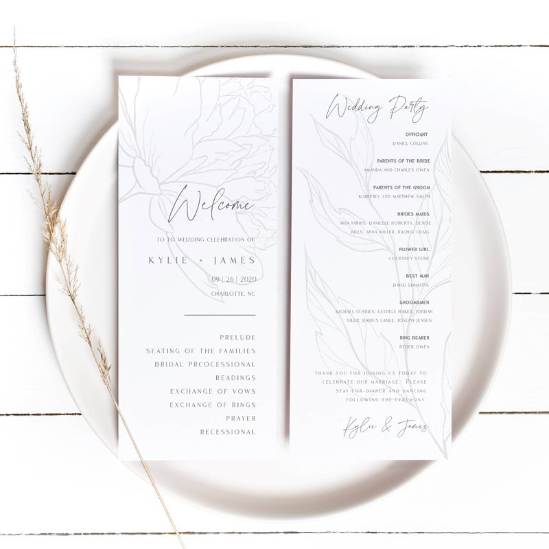Diy Wedding Program - Etsy