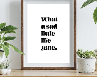 What a Sad Little Life Jane - Etsy UK