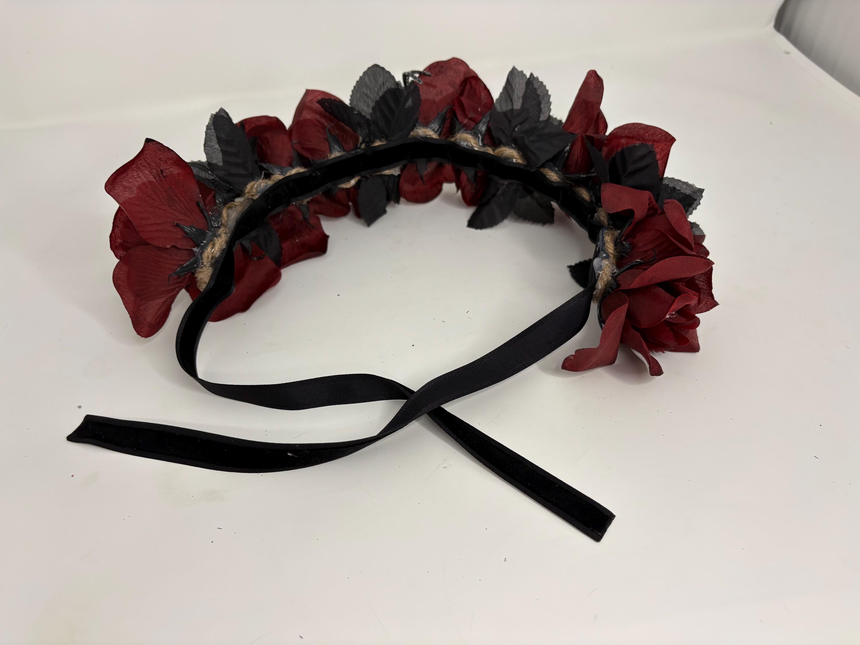 Gothic Flower Crown - Red Roses With Skulls and Spiders - Etsy