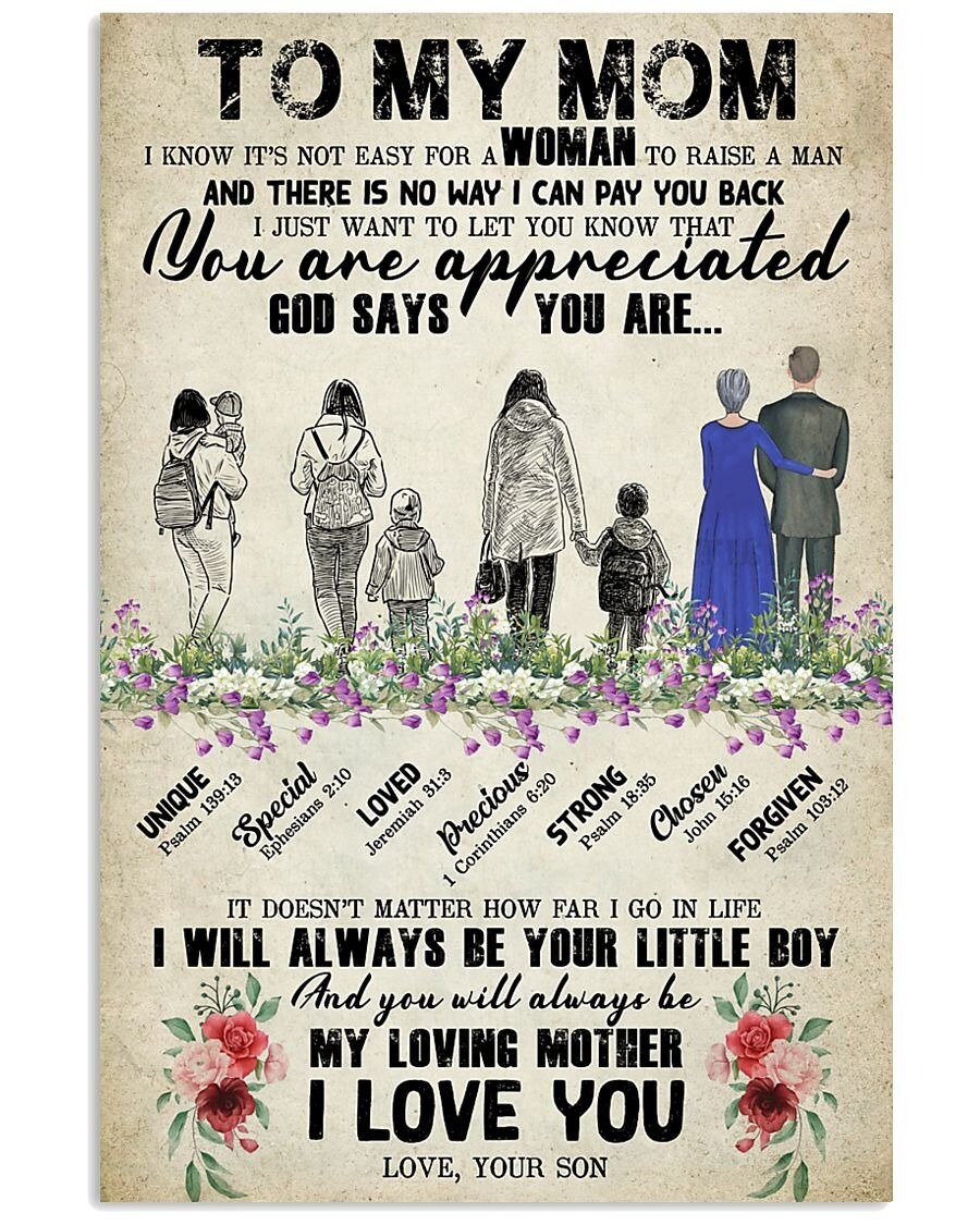 To My Mom Poster Vertical poster 17x24inches | Etsy