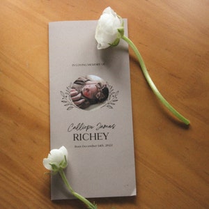 EDITABLE Funeral Pamphlet, Memorial Trifold, Miscarriage, Stillbirth ...