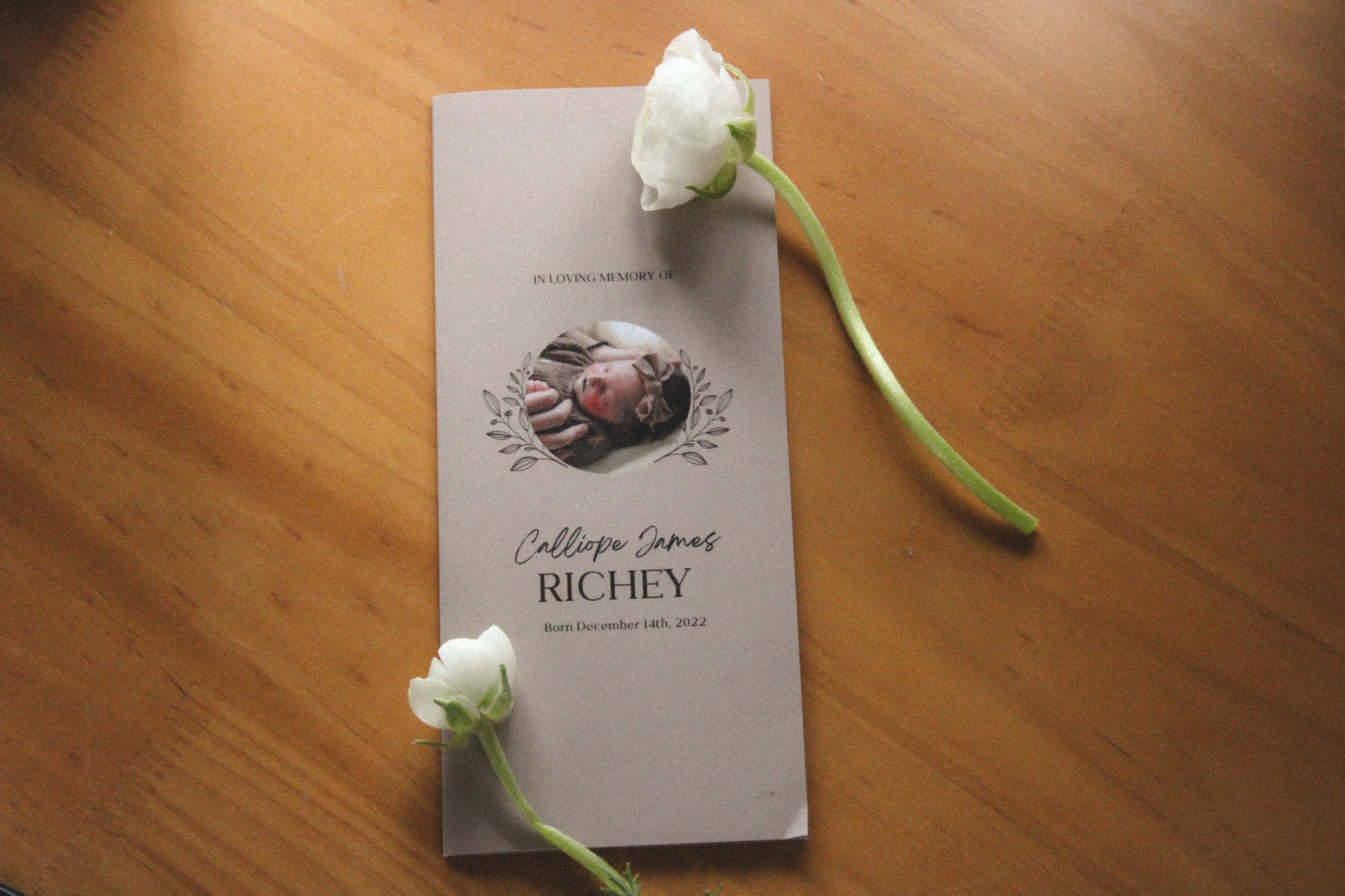 EDITABLE Funeral Pamphlet, Memorial Trifold, Miscarriage, Stillbirth ...