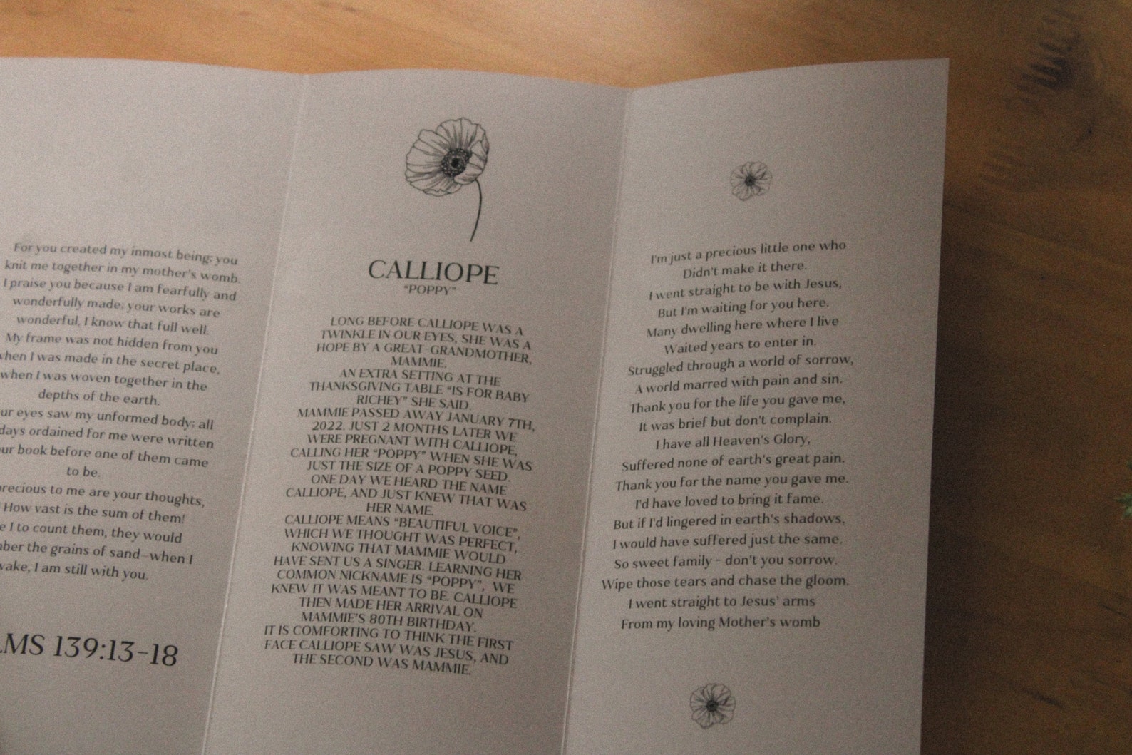 EDITABLE Funeral Pamphlet, Memorial Trifold, Miscarriage, Stillbirth ...