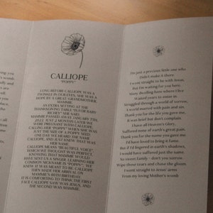 EDITABLE Funeral Pamphlet, Memorial Trifold, Miscarriage, Stillbirth ...