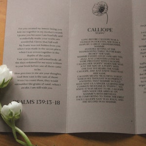 EDITABLE Funeral Pamphlet, Memorial Trifold, Miscarriage, Stillbirth ...