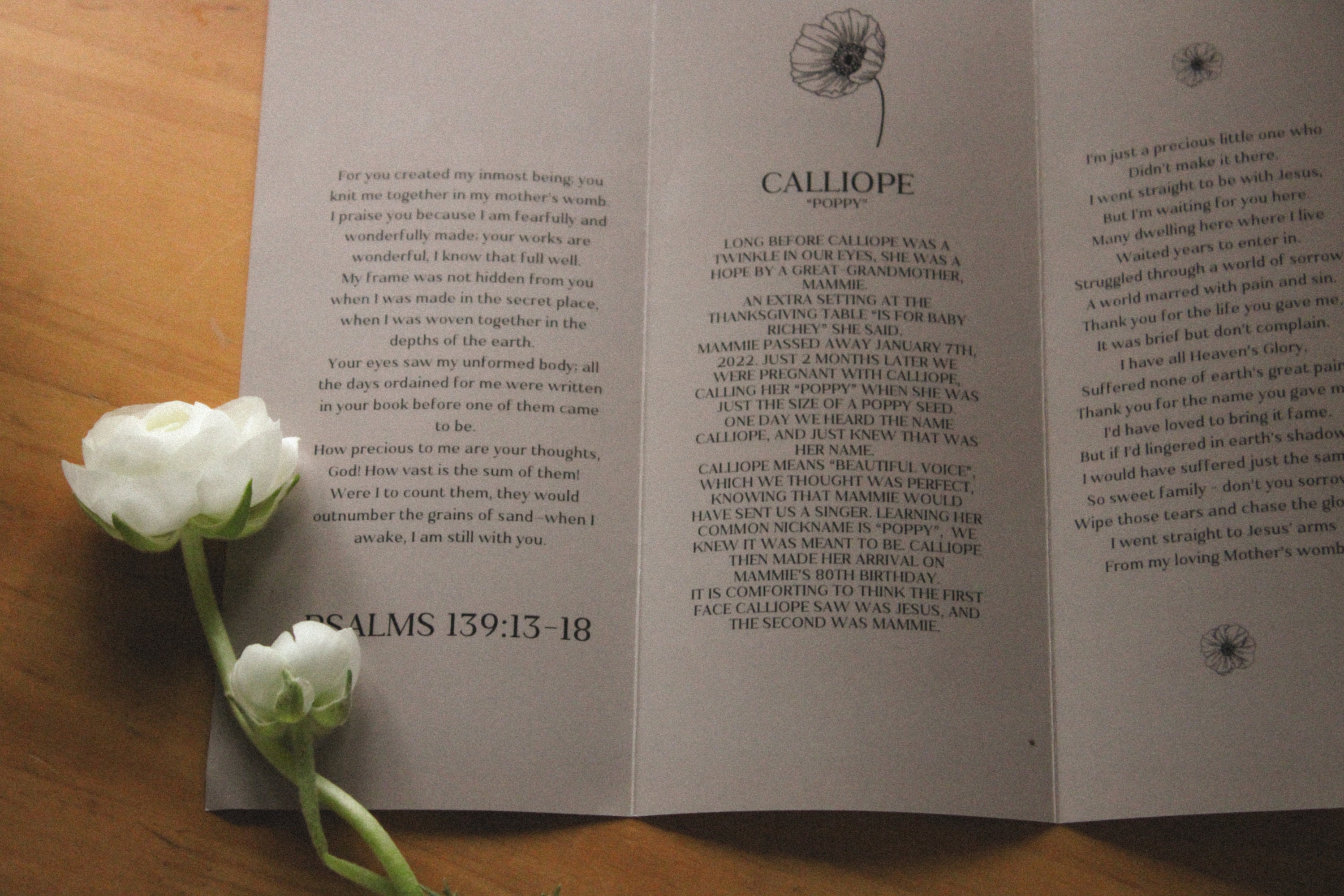 EDITABLE Funeral Pamphlet, Memorial Trifold, Miscarriage, Stillbirth ...