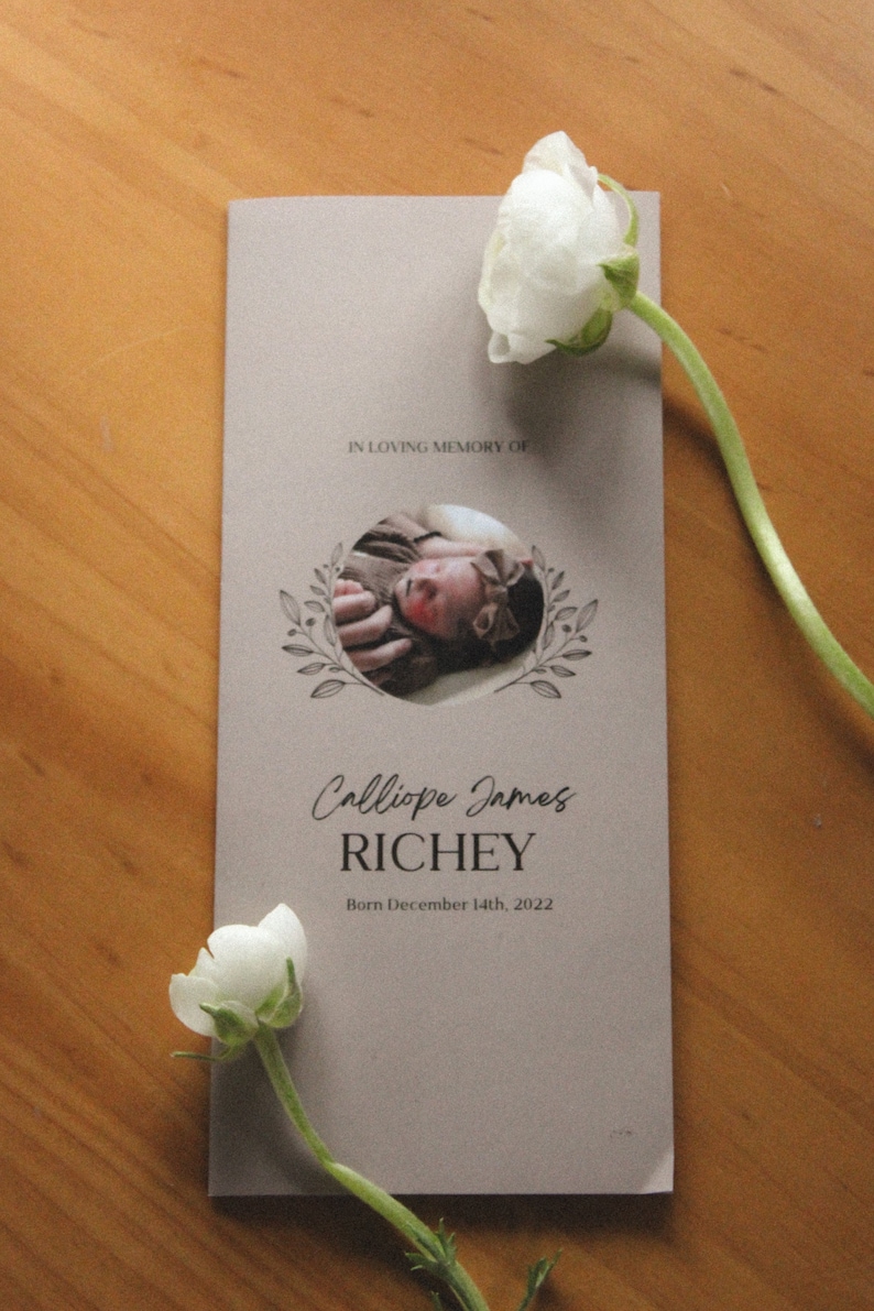 EDITABLE Funeral Pamphlet, Memorial Trifold, Miscarriage, Stillbirth ...