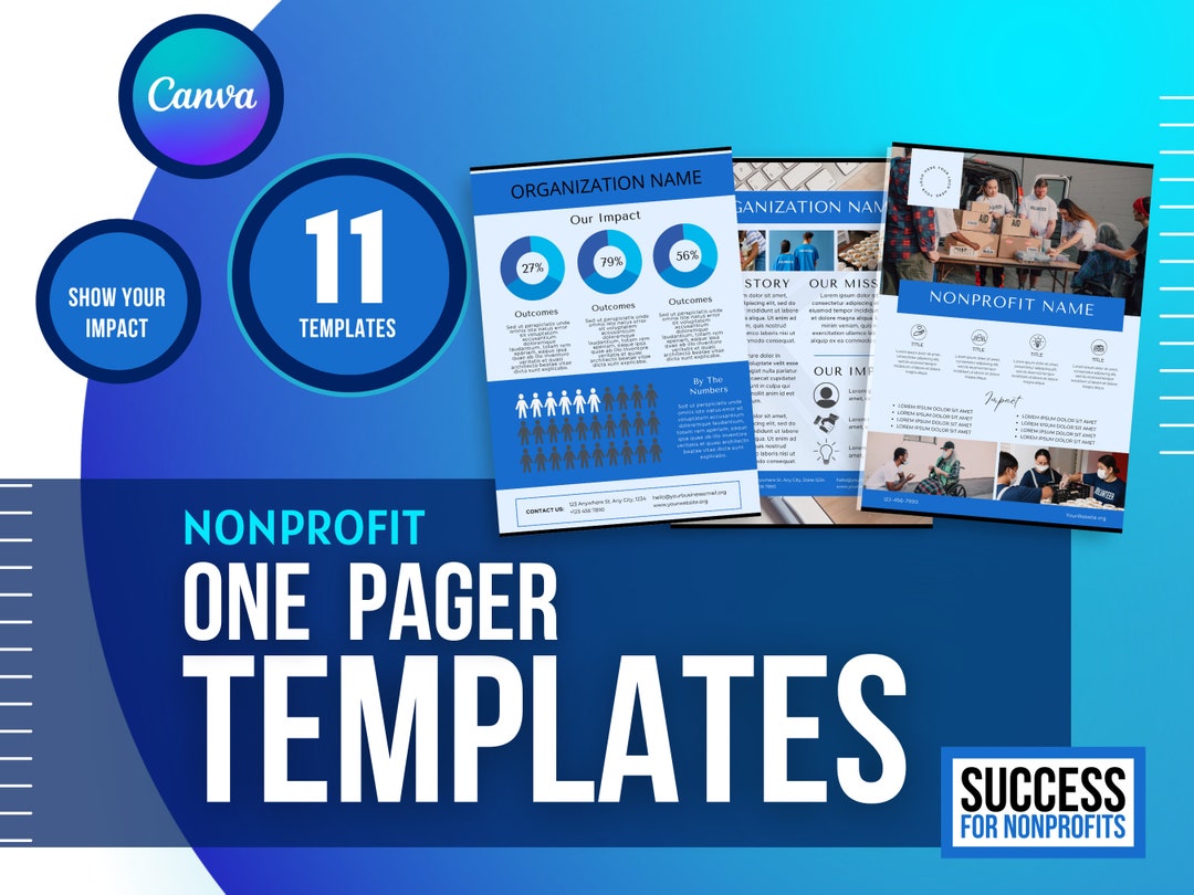 Nonprofit One Pager Template: Editable Canva Design (digital Download ...