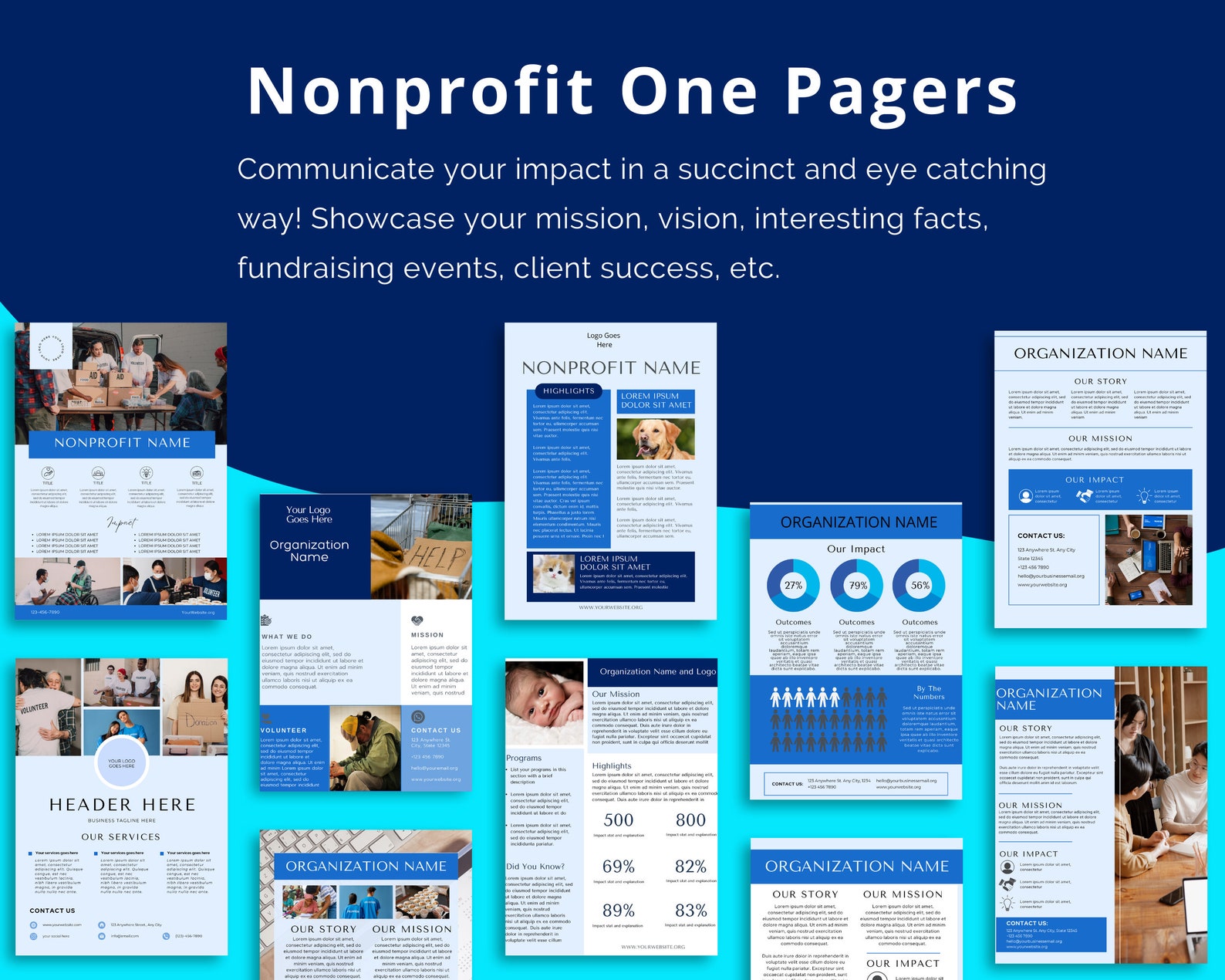 Nonprofit One Pager Template: Editable Canva Design (digital Download ...