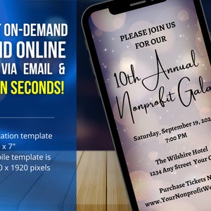 Editable Nonprofit Gala Invitation: Animated Event Invite (canva ...