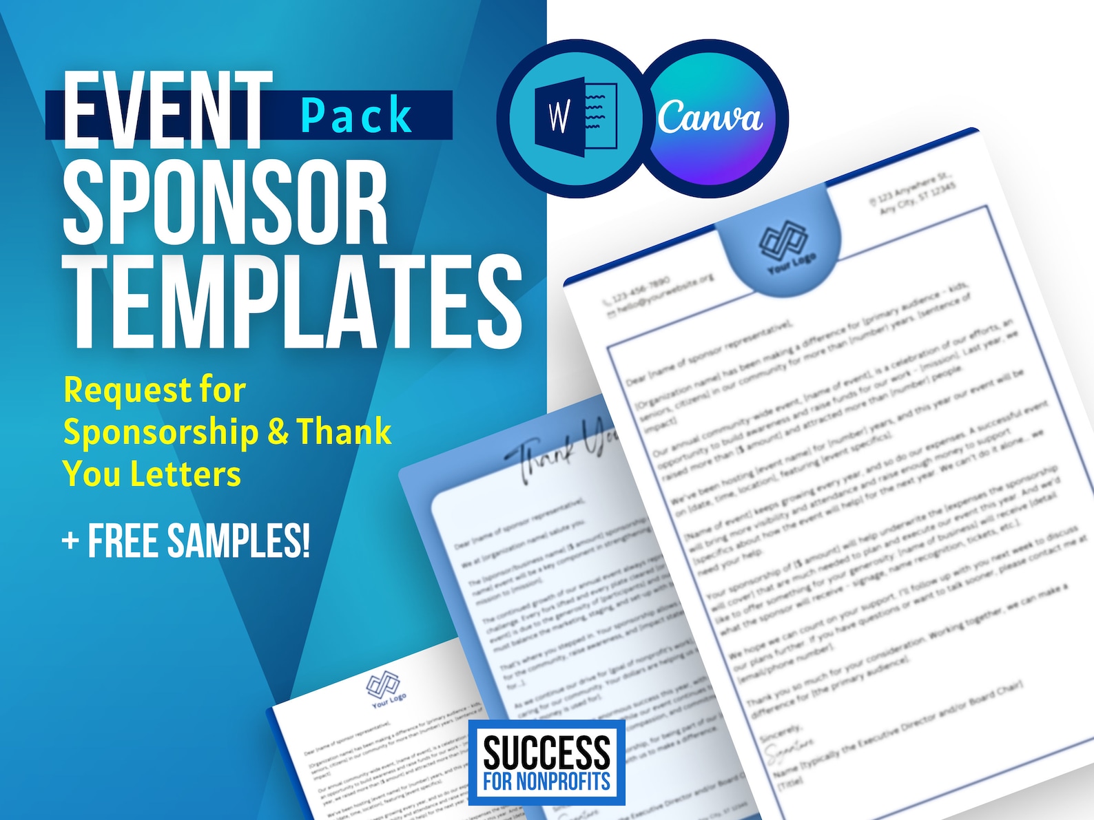 Nonprofit Event Sponsor Letter Templates: Canva & Word (digital ...