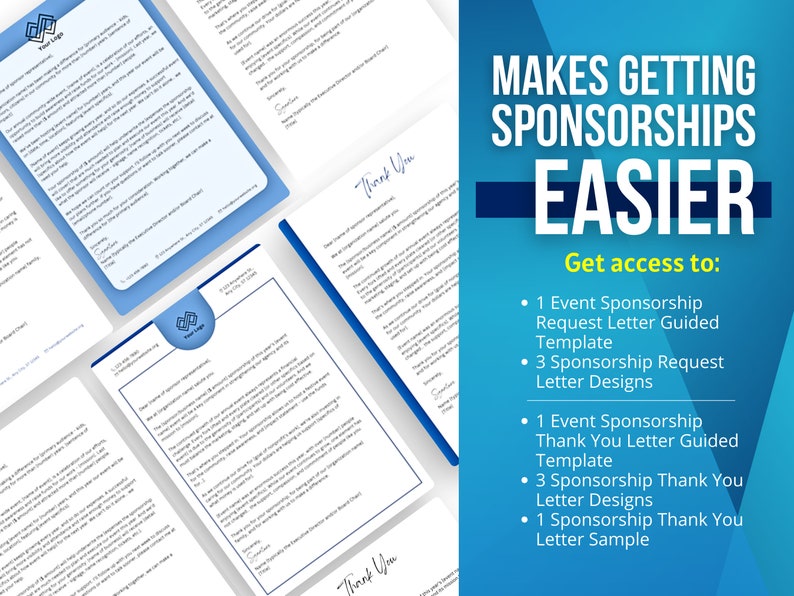 Nonprofit Event Sponsor Letter Templates: Canva & Word (digital ...
