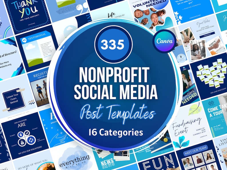 Nonprofit Social Media Canva Templates: 335+ Charity Graphics (digital ...