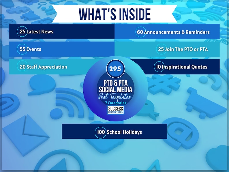 Elementary School PTA/PTO Canva Templates: Social Media Bundle (digital ...