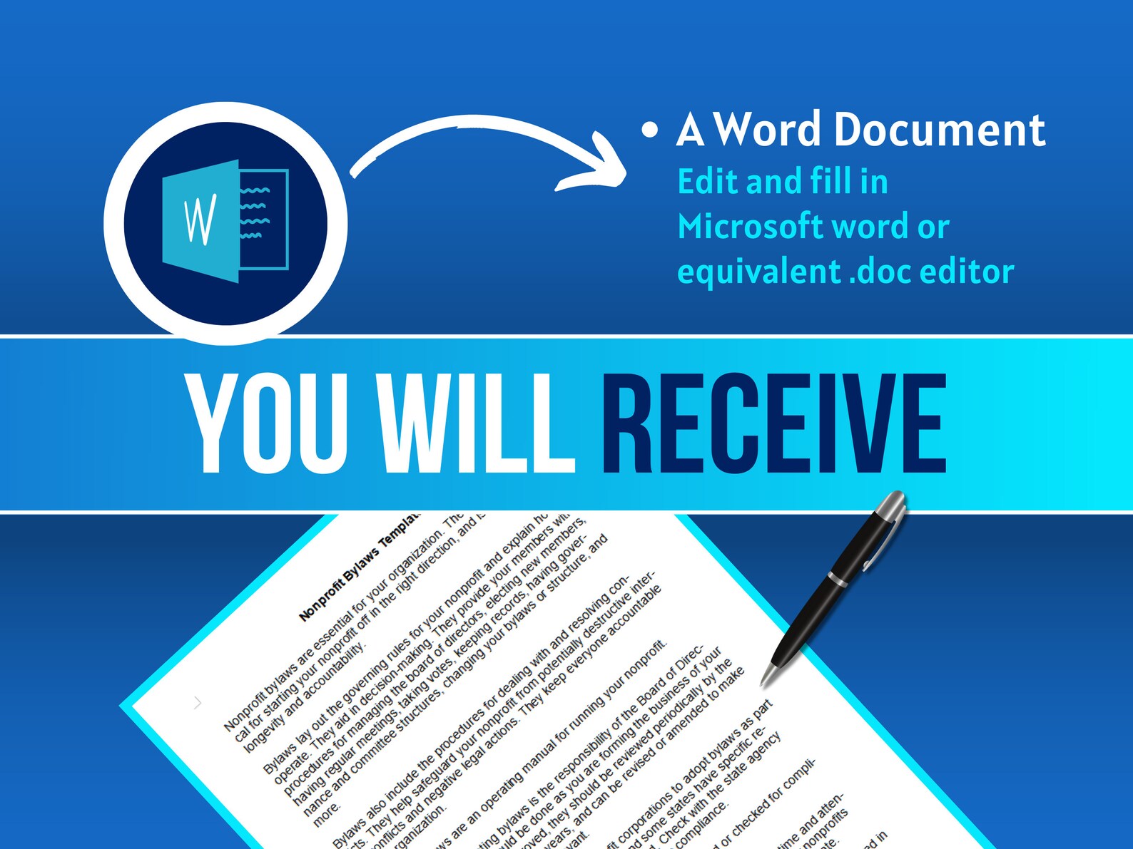 Nonprofit Bylaws Template | Editable Nonprofit Documents | Nonprofit ...