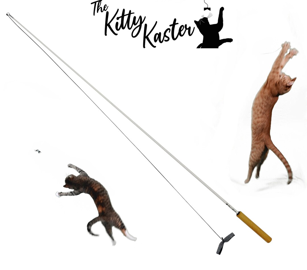 The Kitty Kaster 39" Premium Cat Toy Wand Play Exerciser Cat Teaser! - Etsy
