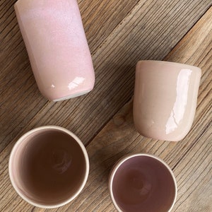 Tasse haute rose poudré, Tasse à café tasse à thé fait main en grès ...