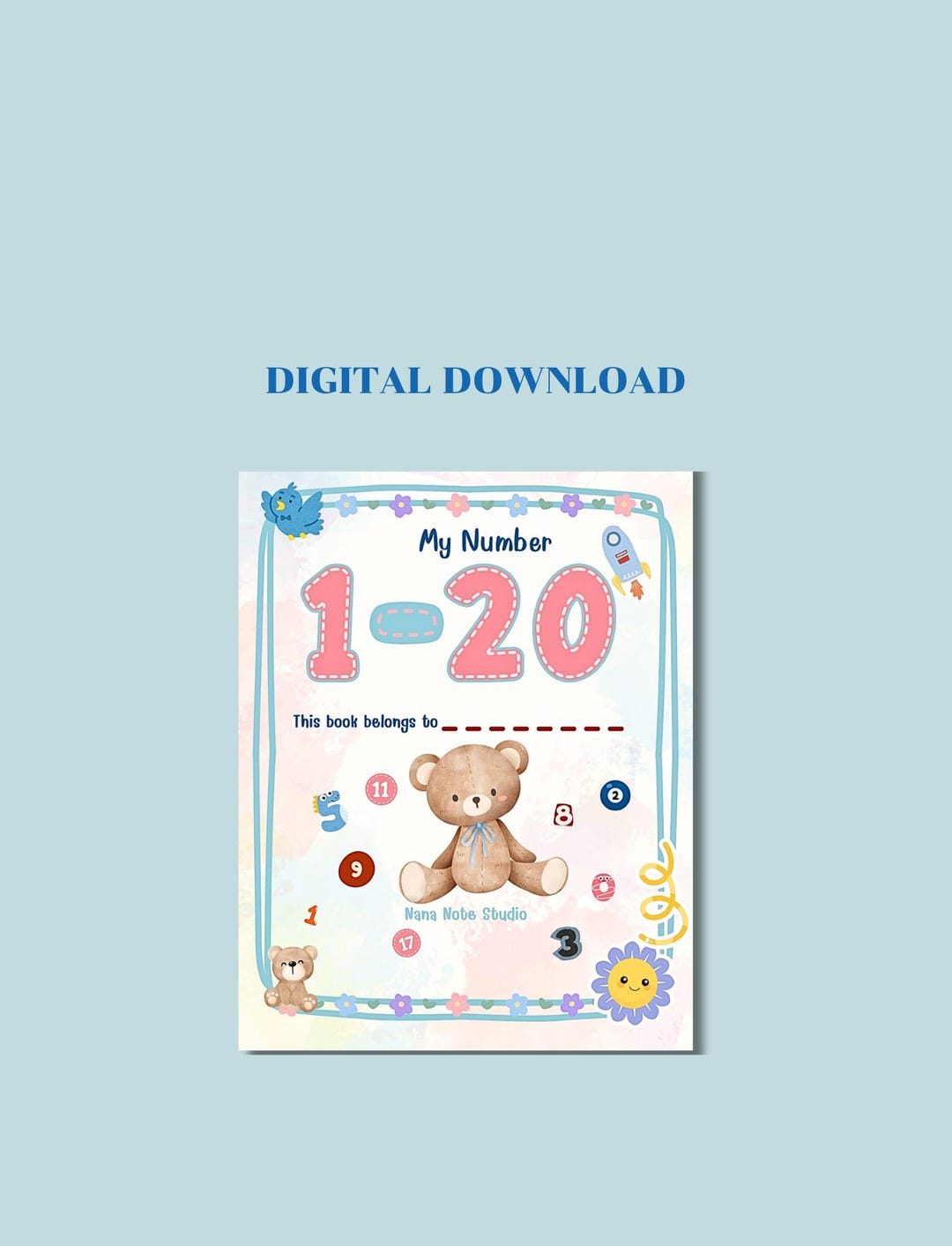 Pastel Numbers 1-20 Activity Workbook for Kids Size 6.50 × 8.5 in / 50 ...