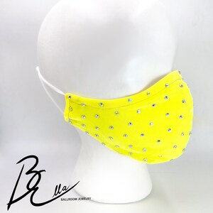 Rhinestone Face Mask- Neon Yellow - Etsy