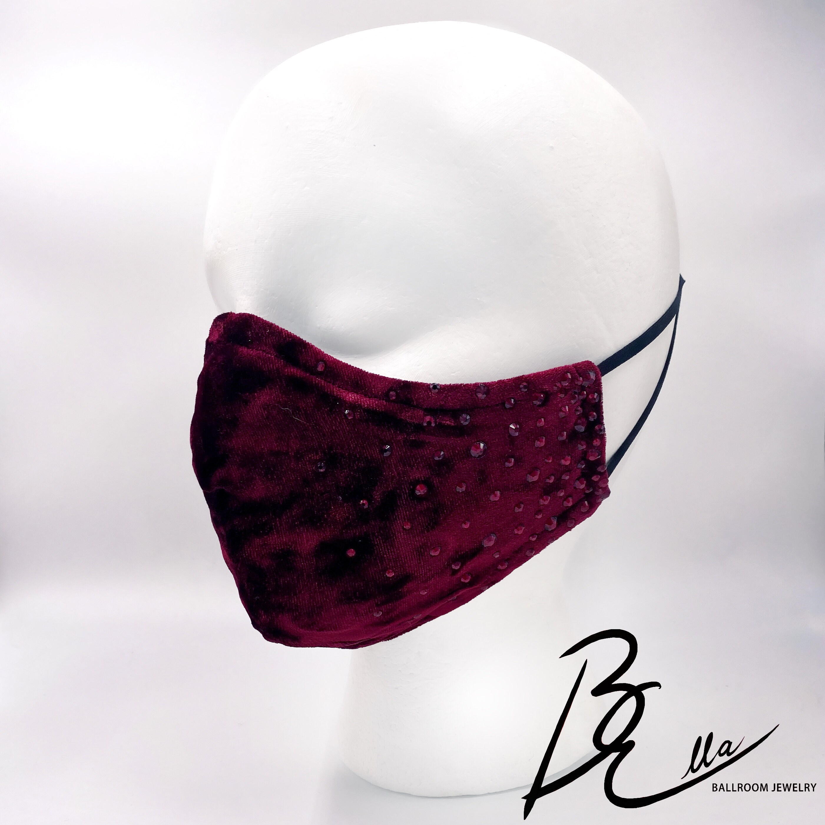 Handmade Rhinestone Face Mask- Scarlet Red Crushed Velvet - Etsy