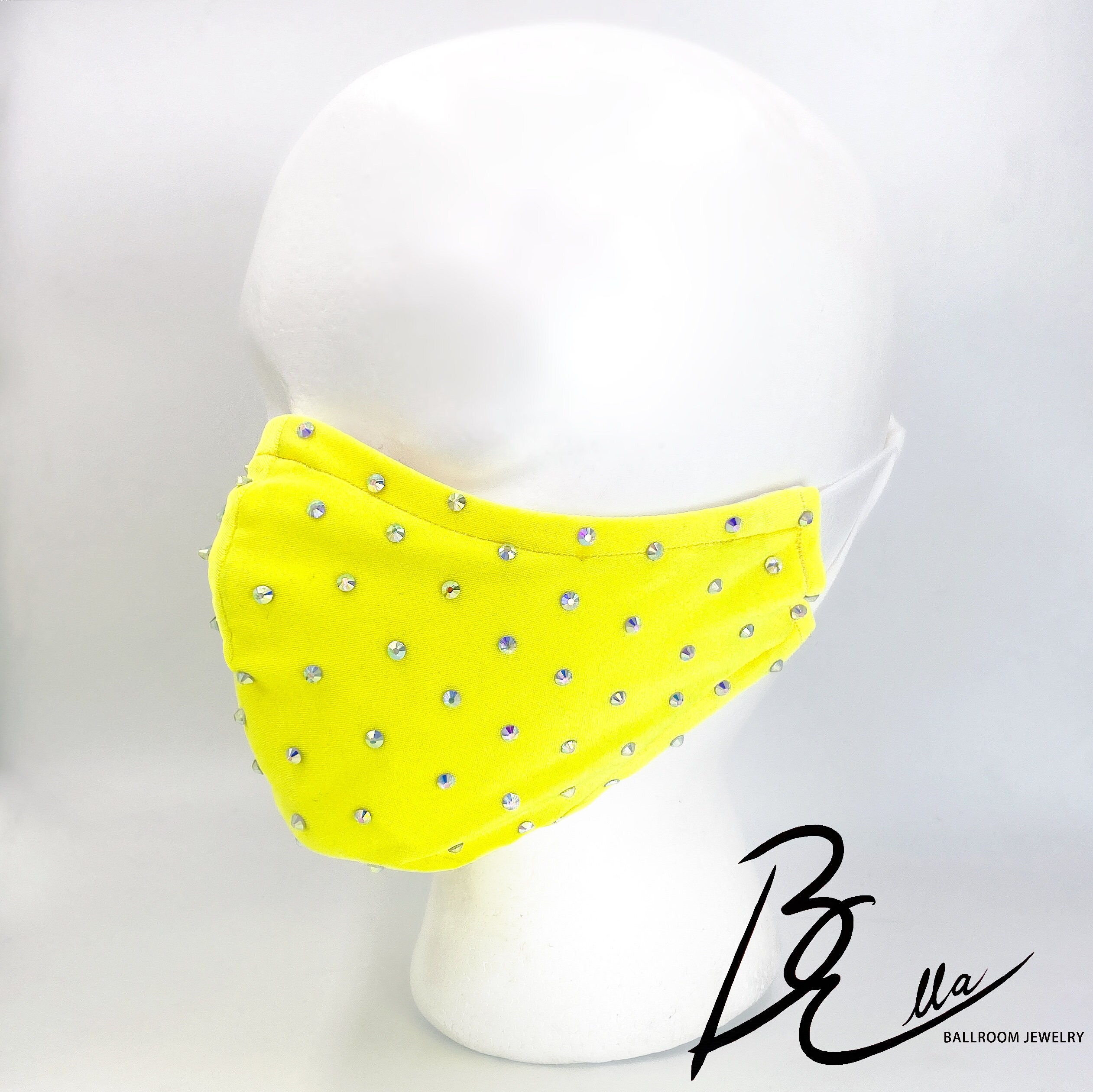 Rhinestone Face Mask- Neon Yellow - Etsy