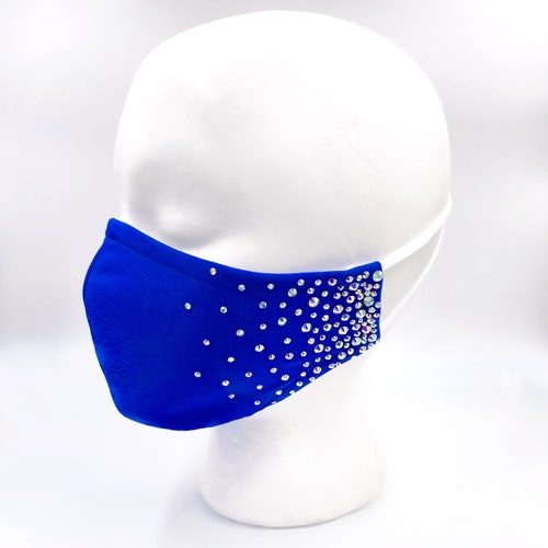 Handmade Rhinestone Face Mask Graphite Gray Leopard Print - Etsy