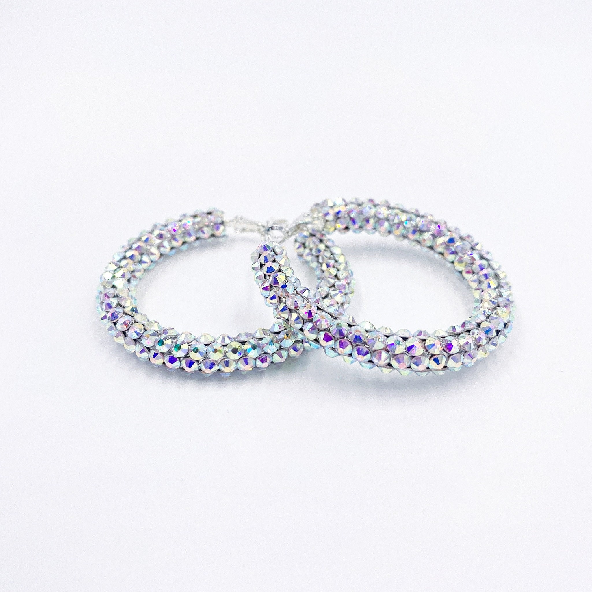Large Rhinestone Hoops - Multiple Colors - Etsy