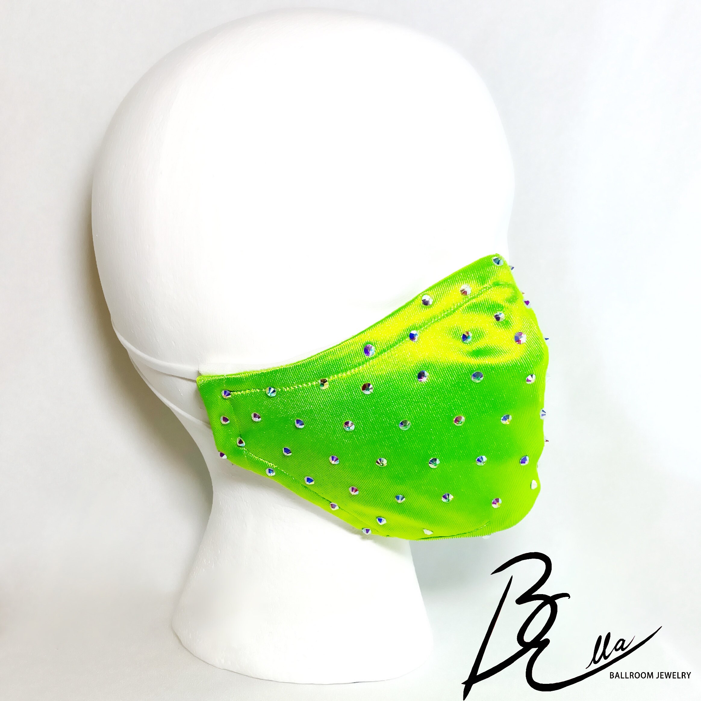 Rhinestone Face Mask- Neon Green - Etsy