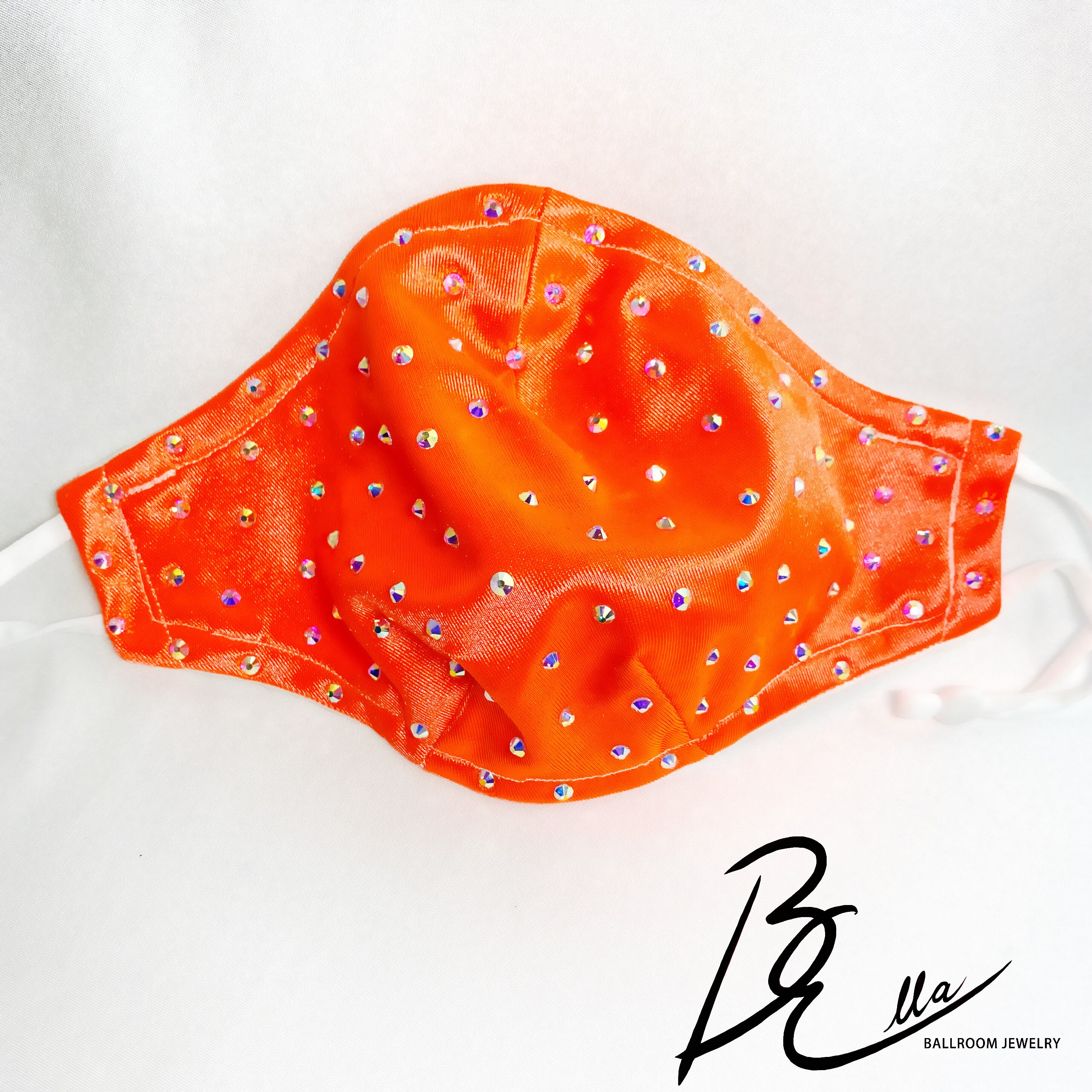 Handmade Rhinestone Face Mask Neon Orange - Etsy