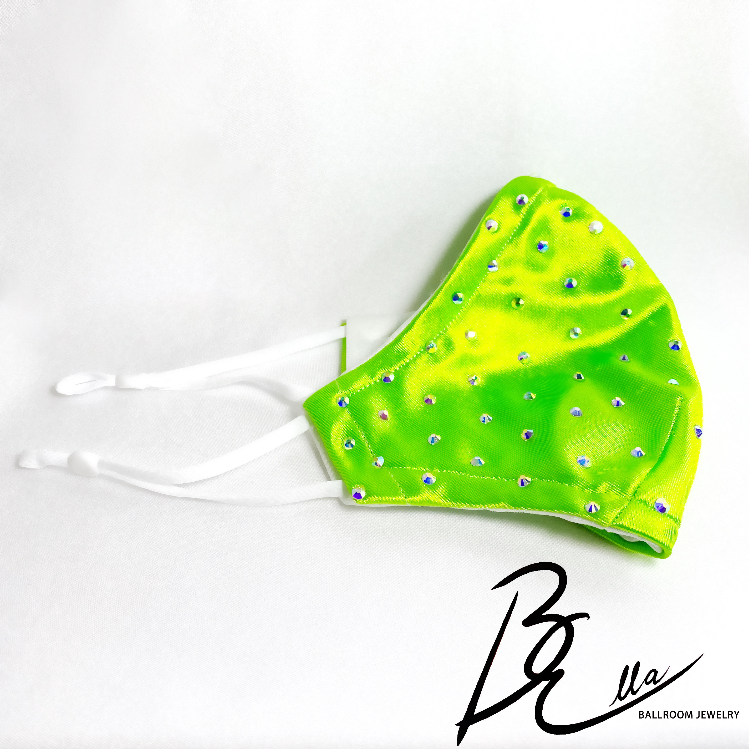 Rhinestone Face Mask- Neon Green - Etsy