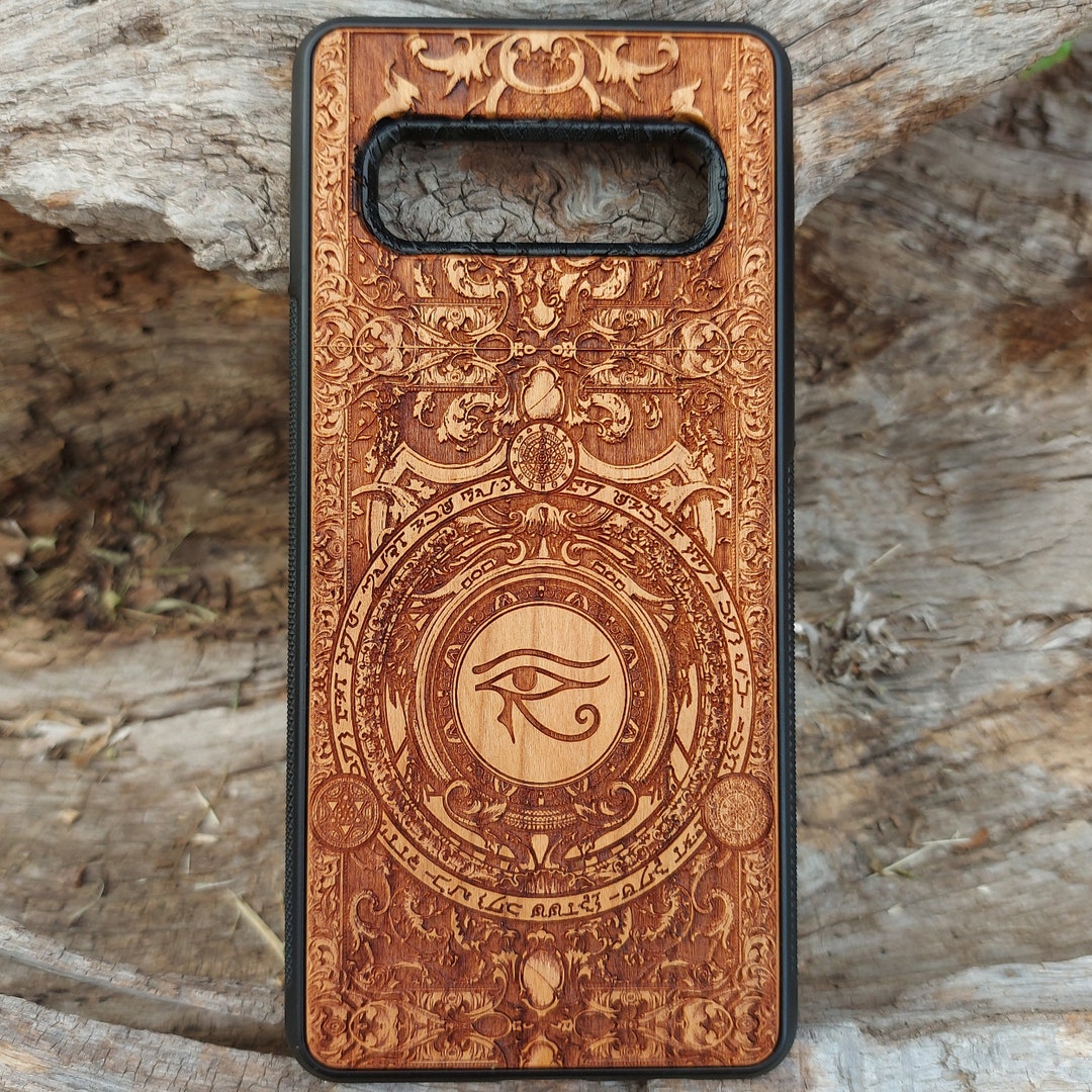 Eye of Horus Ra Wood Phone Case | Laser-engraved Egyptian Symbol Design ...