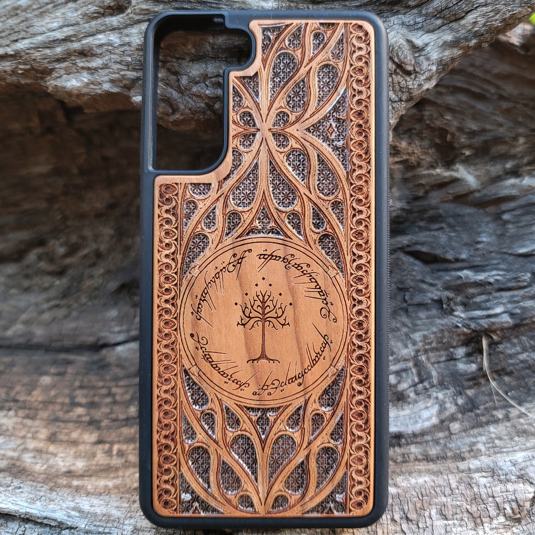 Hand-painted Wooden Phone Case: Personalized Gothic Design With Laser ...