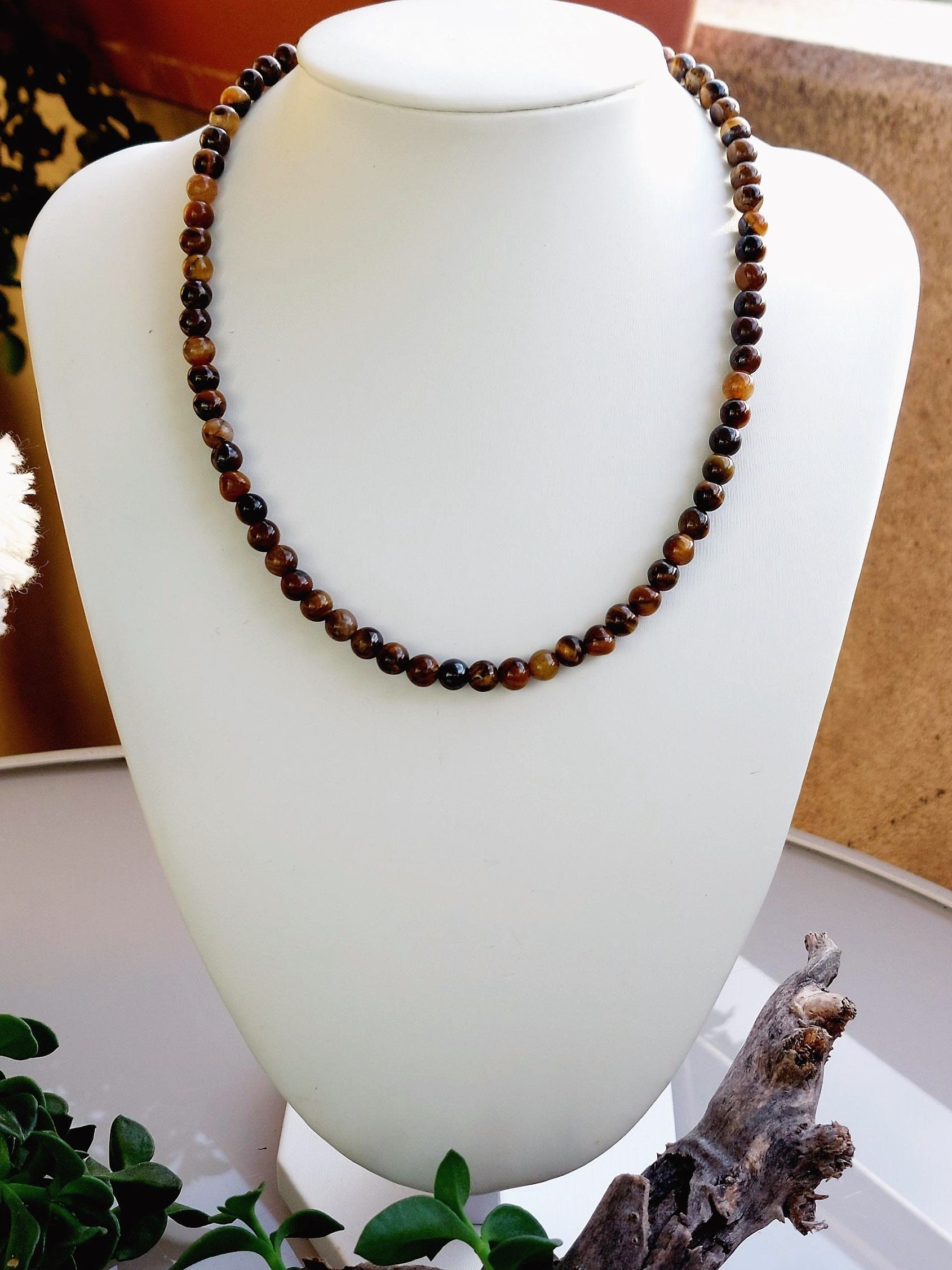 Tiger Eye 6mm, Tiger Eye Stone, Casual Choker, Tiger Eye Necklace ...
