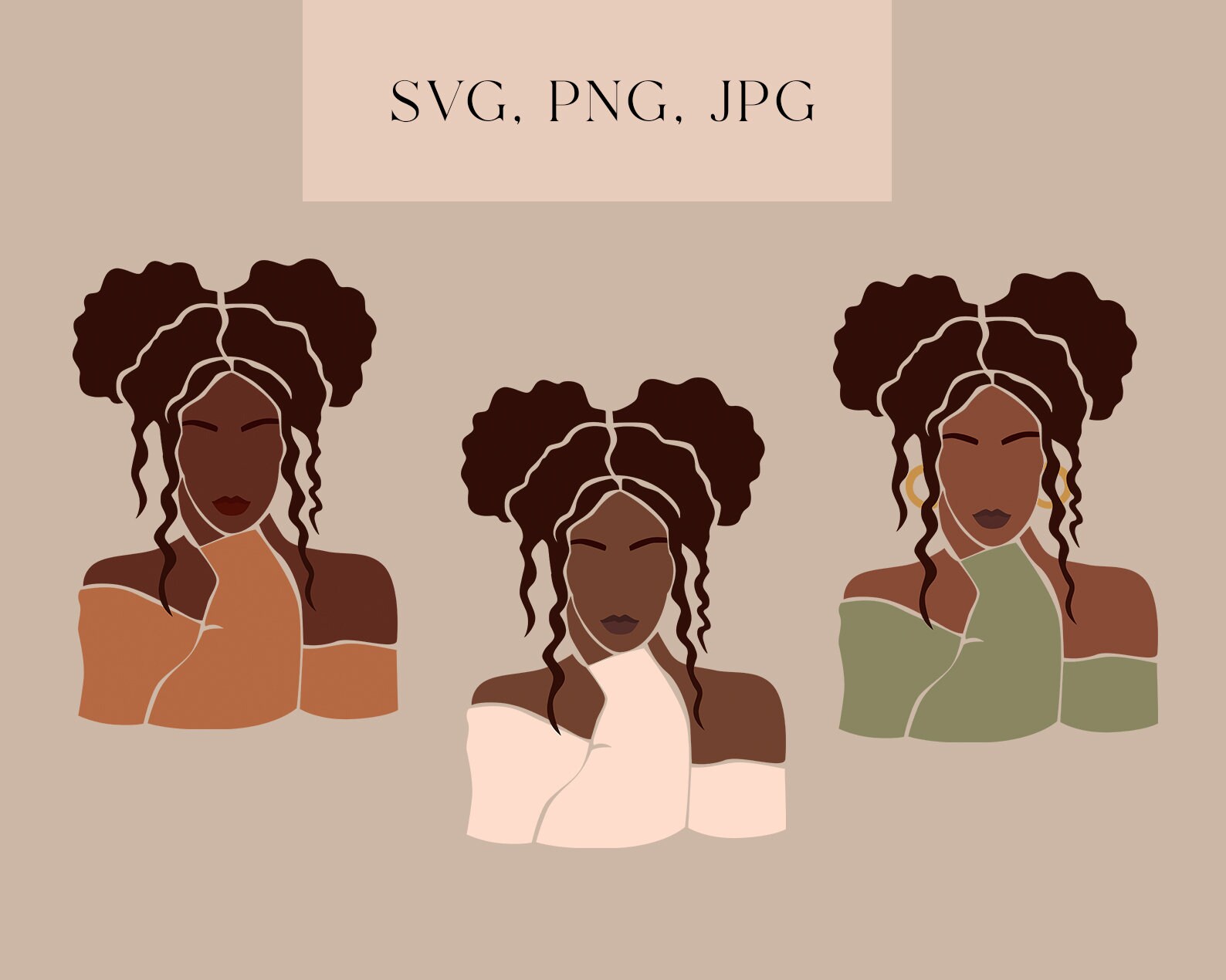 Abstract Woman Black Afro Woman SVG Clip Art Abstract - Etsy