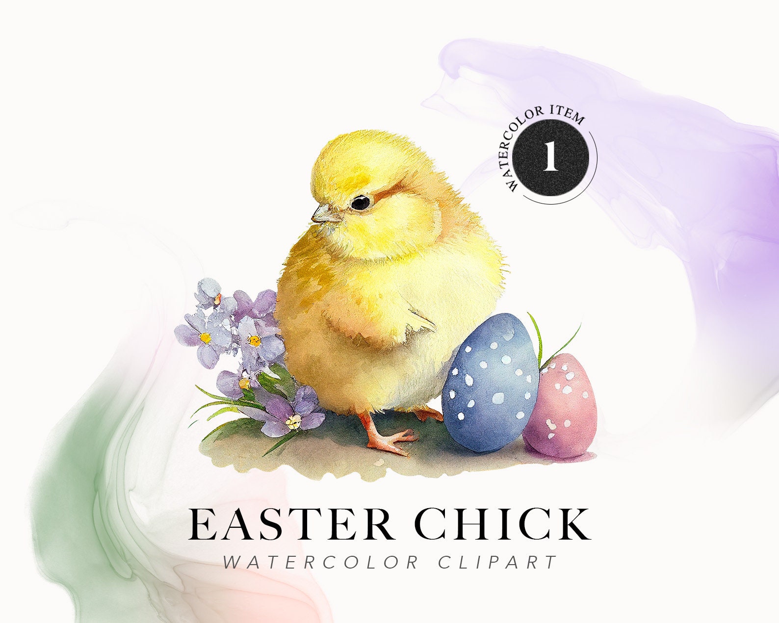 Easter Chick Watercolor Clipart Easter Eggs Cute Little Chick Baby ...