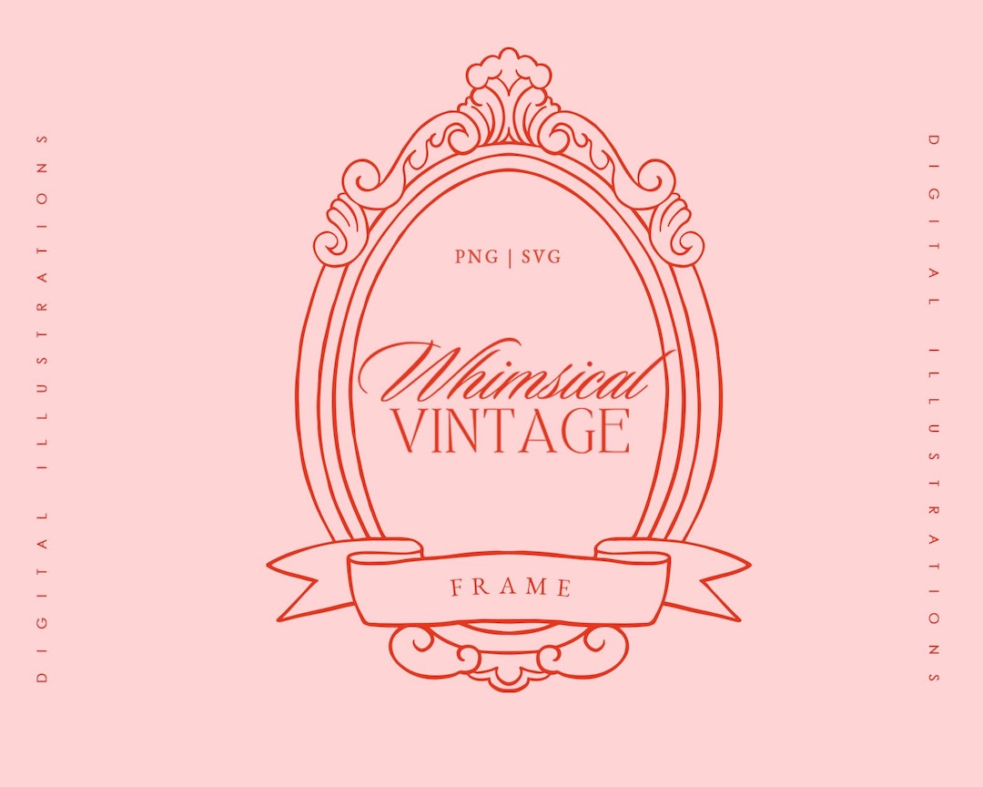 Whimsical Oval Baroque Crest Frame SVG - Coquette Banner Frame ...