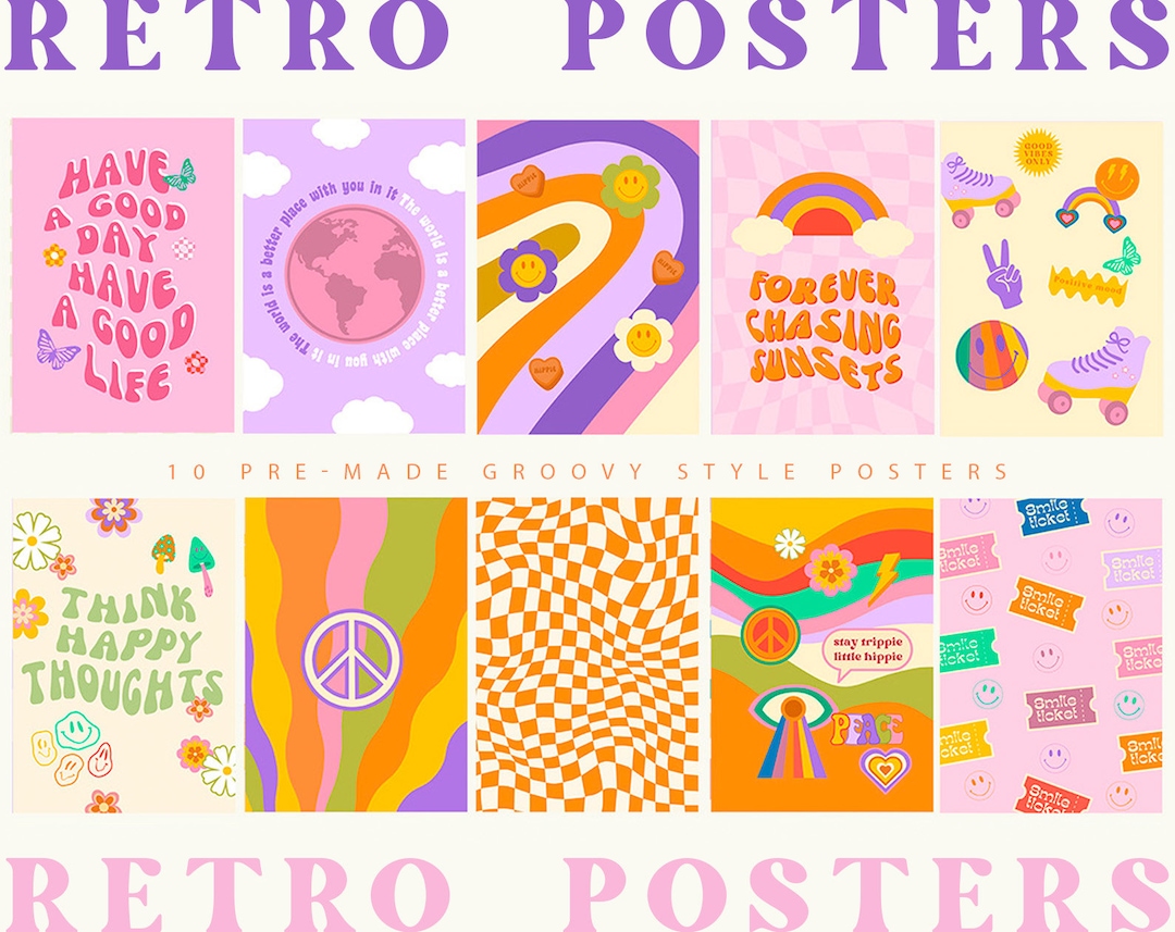 Retro Groovy 70s Print Groovy Poster, Retro Print, Vintage Wall Art ...