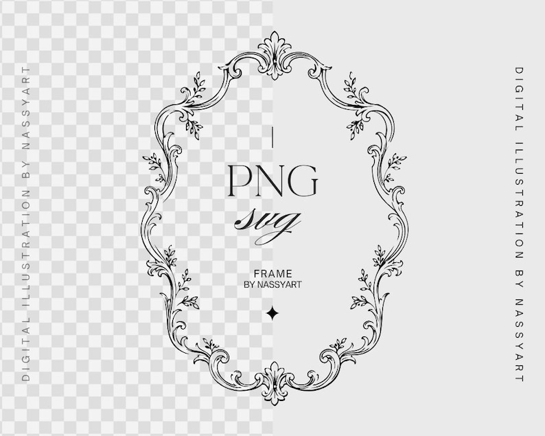 Vintage Floral Frame SVG - Baroque Border Crest Clipart - Wedding ...