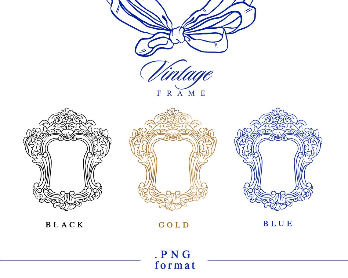 Baroque Vintage Frame SVG Victorian Old Frame Wedding Frame - Etsy