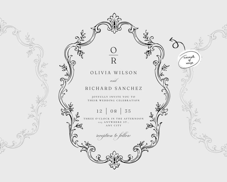 Vintage Floral Frame SVG - Baroque Border Crest Clipart - Wedding ...