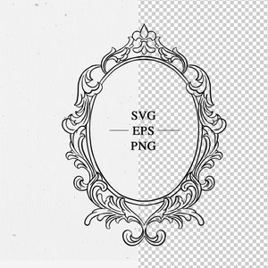 Baroque Vintage Line Art Vector EPS SVG Frames Wedding Clipart ...