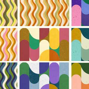 Retro Groovy Wave Paper Pattern, Hippie Texture, Abstract Retro 70s 90s ...