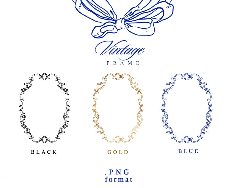 Elegant Classic Baroque Line Art EPS SVG Frame Vintage - Etsy