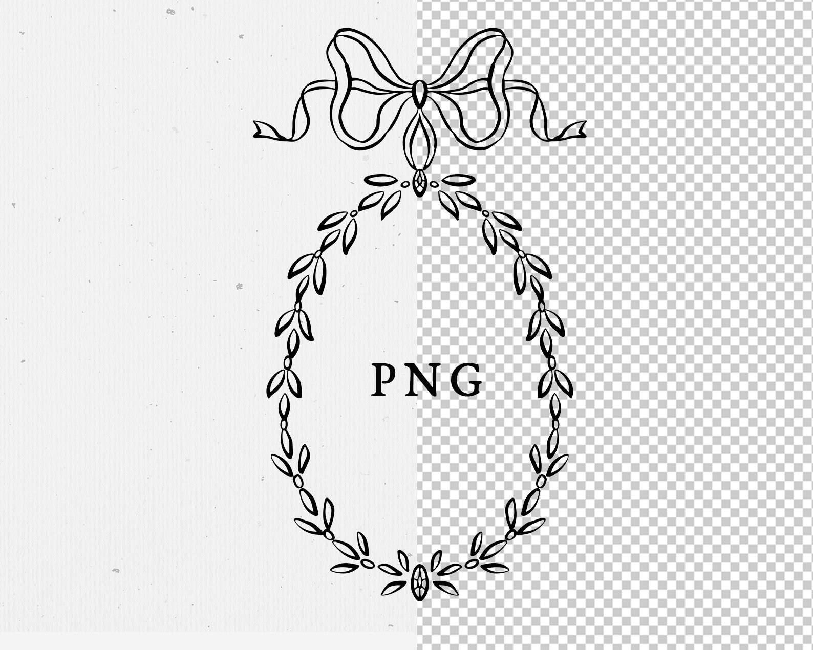 Elegant Floral Line Art Bow EPS SVG Frame Vintage Crest Frame - Etsy