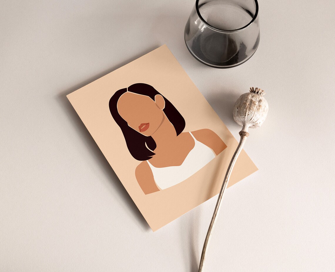 Abstract Woman Black Afro Woman SVG Clipart Earring Cards - Etsy