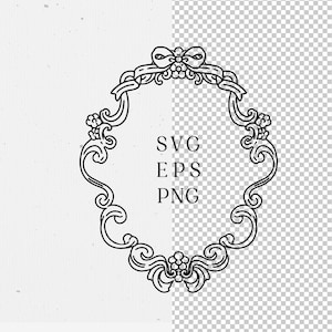Baroque Vintage Line Art Vector EPS SVG Frames - Renaissance Vintage ...